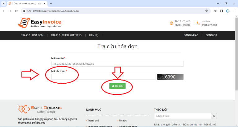 Tra cứu hóa đơn điện tử easyinvoice tự động không cần mail